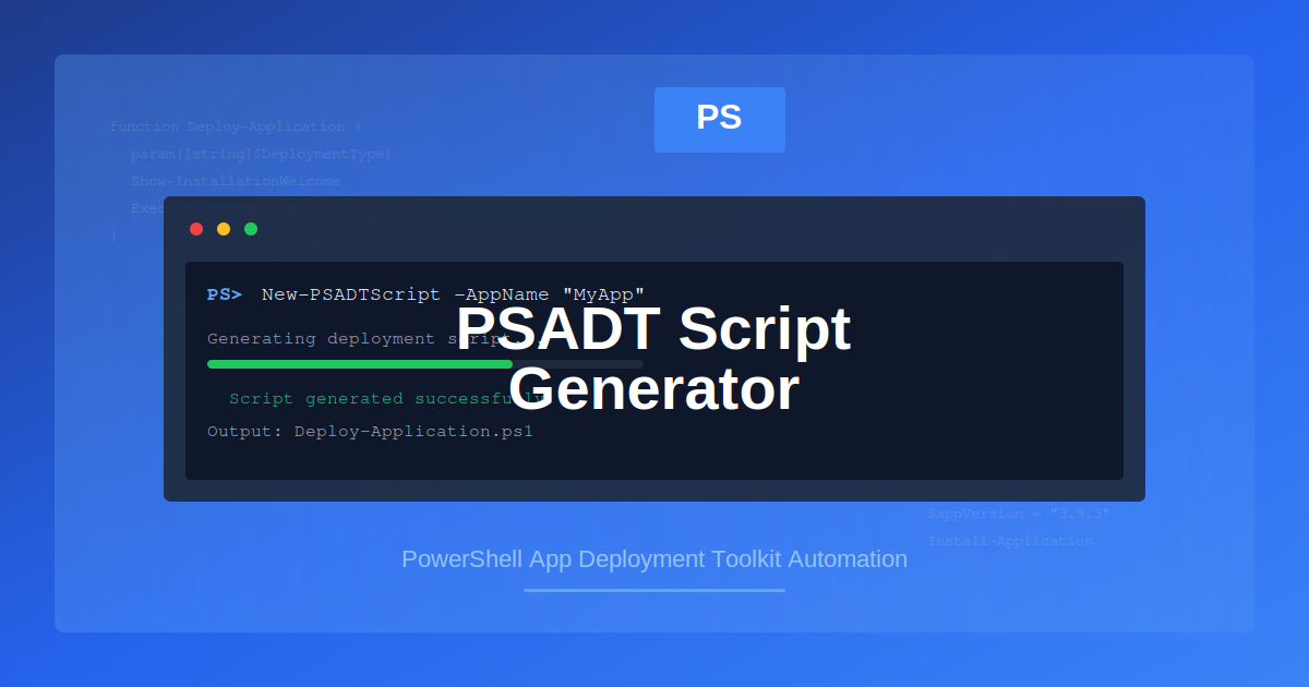 Winget Integration Guide - PSADT Script Generator | PSADT Script ...